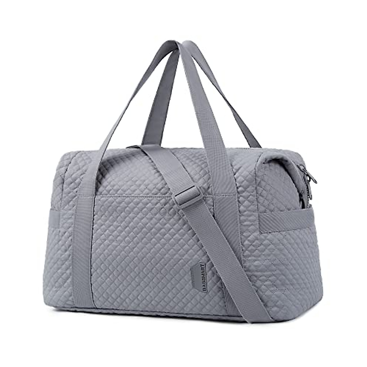 Weekender Bags for Women, BAGSMART Gym Bag with Yoga Mat, Travel Duffle Overnight Bag for Travel Essentials, Large Hospital Bag for Labor and Delivery(Grey)