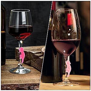 DOITOOL Drink Bottle Label 12pcs Silicone Wine Glass Markers Lizard Wine Glass Charms Animal Cup Charms Drink Markers Cup Rim Markers for Bar Party (Random Color) Martini Tumbler