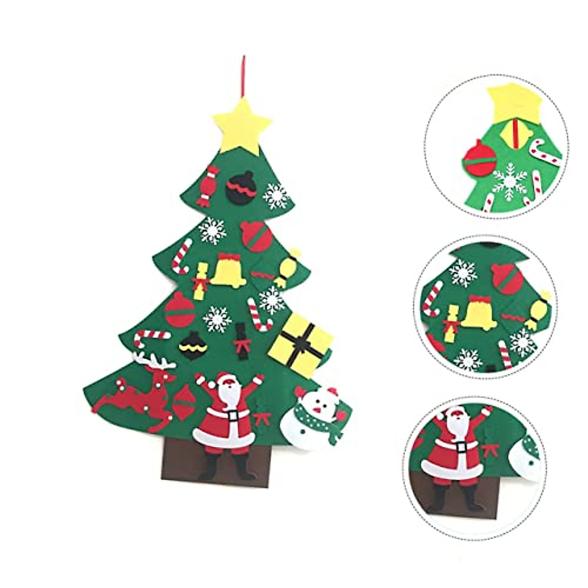 TOYANDONA 1 Set Felt Christmas Tree Nativity Ornaments Homemade Ornaments Hand Decor Christmas Wall Sign Felt Wall Christmas Tree DIY Christmas Ornaments Felt Cloth Green DIY Christmas Tree