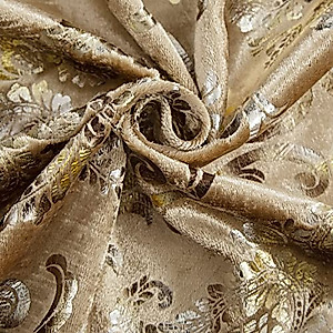 MYRU 1 Panel European Style Velvet Gold Curtains Room Darkening Luxury Curtains for Villa (1 x 54x96 Inch)