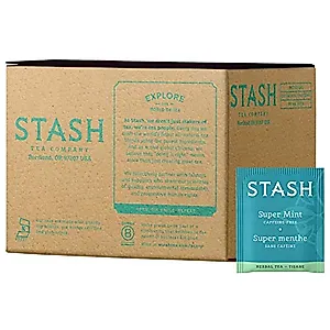 Stash Tea Super Mint Herbal Tea, Box of 100 Tea Bags