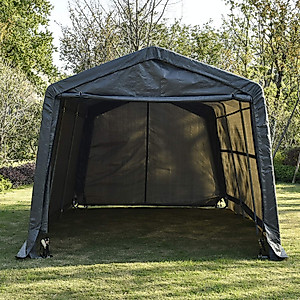 Bestmart INC 10x15ft Heavy Duty Grey Carport Portable Garage Storage Shed Canopy