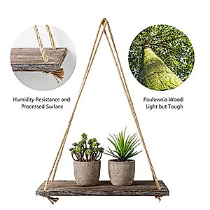 undrand 2 Pack Rustic Wood Floating Shelves for Wall, Boho Wall Decor Plant Shelf Bathroom Shelves Farmhouse Decor Wall Shelf Bedroom Wall Decor