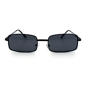 SA106 Mens Retro Vintage Narrow Rectangular Pimp Metal Sunglasses