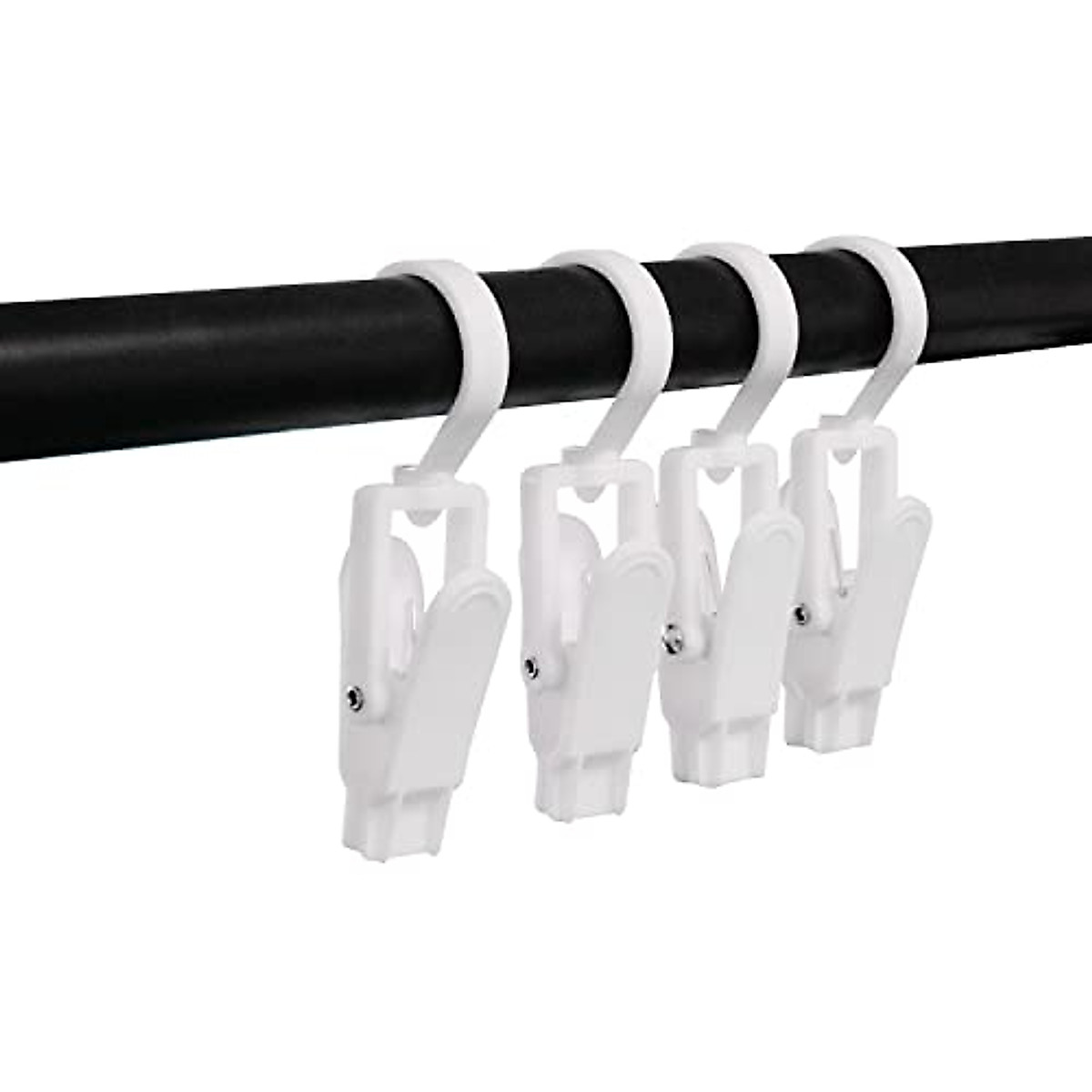 ZZLZX 12PCS Multifunctional Plastic Family Travel Rotating Rotating Hanging Laundry Hook Clothes Pins Hat Clip for Hanging Curtains, Christmas Party Light Hook Clips