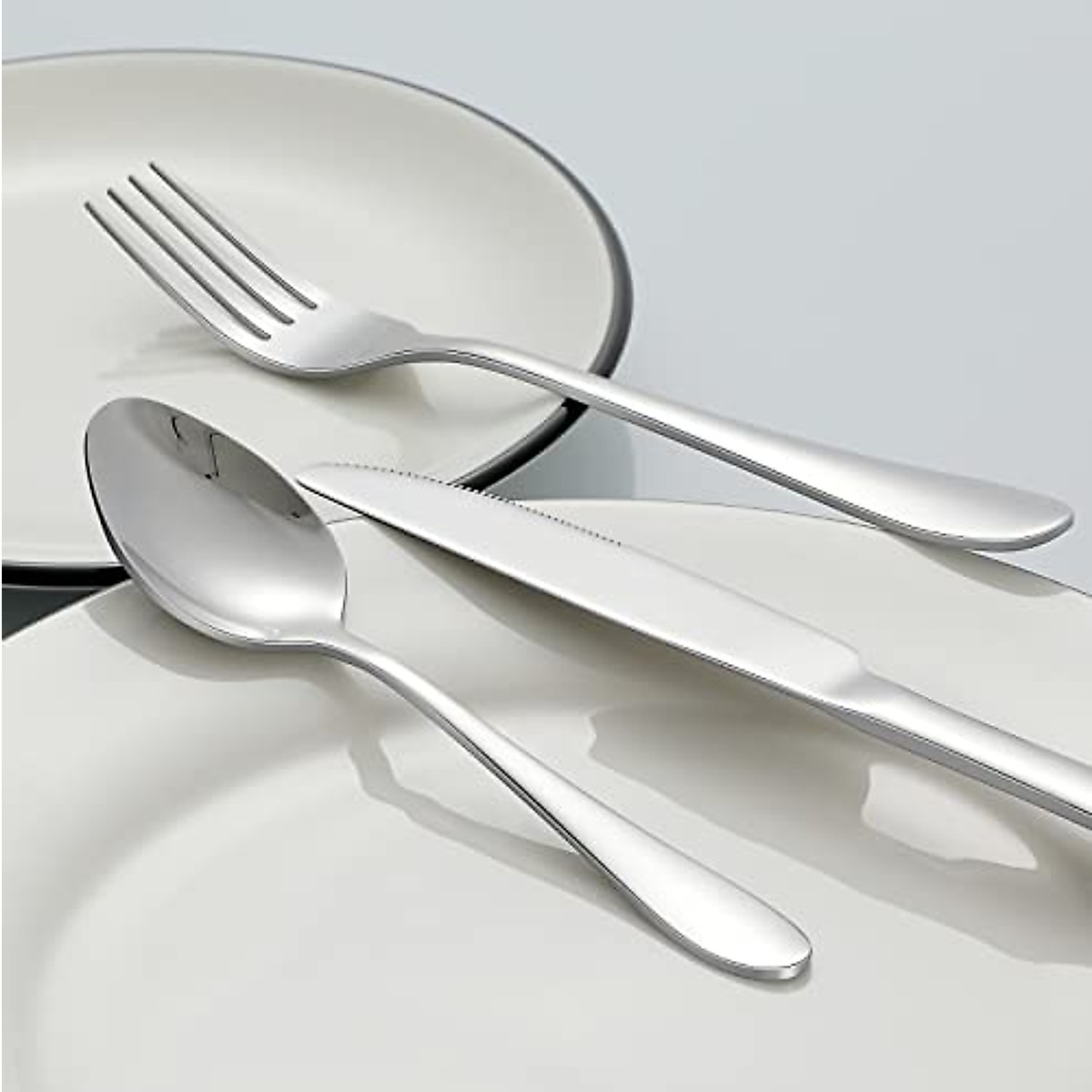 Hiware 16-Piece Stainless Steel Teaspoons - Spoons Silverware Set for Home, Kitchen or Restaurant, Mirror Polished, Dishwasher Safe, 6.5-Inch