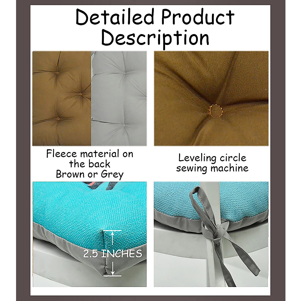 JREDDI Chair Cushions for Dining Chairs 6 Pack - U-Shaped Small Fresh Daisy Thickening European Style Kitchen Set of with Ties Sofa Office Room Decor (Light Green B, 6), 16 x Inches