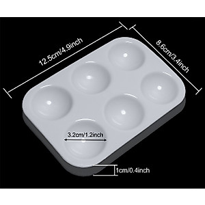 Penta Angel Art Paint Tray Palette 3Pcs 6 Well Plastic Rectangular Paint Tray for Watercolor Painting