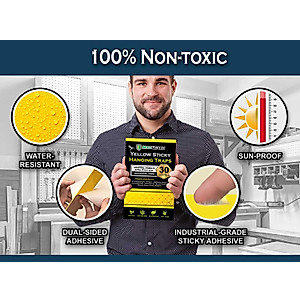 MaxGuard (30 Pack) Yellow Sticky Hanging Traps - Catch and Kill Fungus Gnats, Whiteflies, Mosquitos, Aphids, Leaf Miners, Flying Insect Catcher Glue Trappers for Indoor or Outdoor