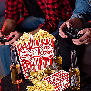 SUPWISER 100 Pcs Popcorn Bags, 1 Oz Movie Night Paper Popcorn Bags Bulk Individual Servings for Popcorn Machine Kitchen Party Movie Theater, Carnival Party, Decorations Supplies (100)