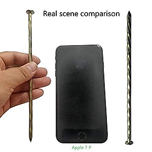 50 Pack - 8" Solid Galvanized Non-Rust Metal Garden Stakes, Spiral Landscape Edging Spikes/Anchors, for Paver Edging, Weed Barriers, Turf, House Construction, Carpentry Nail, Tent, Anchoring Spikes