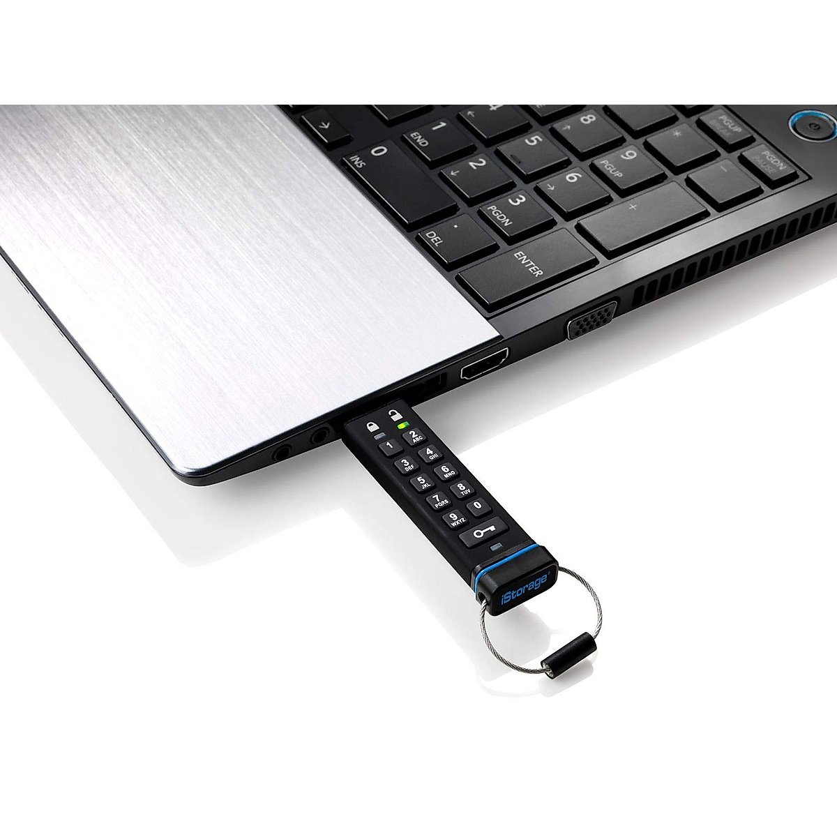 iStorage datAshur 4 GB Secure Flash Drive - Password Protected, Dust and Water Resistant, Portable, Military Grade Hardware Encryption USB 2.0 IS-FL-DA-256-4