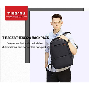 Tigernu Street Style 15.6" Laptop Backpack, Black, 3/4 x 17-inch