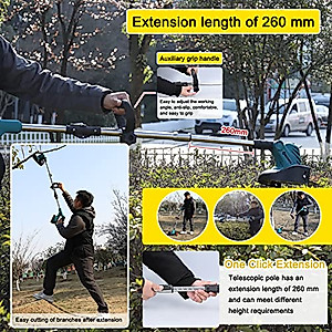 Geevorks String Trimmer/Edger, 21V Electric Weed Wacker Foldable/Telescopic Cordless Weed Eater with Wheels, Lawn Edger with 2PCS 2000mAh Rechargeable Battery/Fast Charger/ 3 Kinds of Blade-s