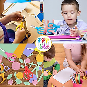 5" Kids Scissors, 24 Pack Blunt Tip Small Scissors Stainless Steel Safety Scissors, Comfort Grip Toddler Scissors for School Kids Classroom Children Craft Paper, School Supplies for Kids