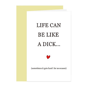 Comting Cheeky Encouragement Card, Sarcastic Thinking of You Card, Funny Sympathy Card for Friend, Life Suck, Divorce, Sad, Have A Hard Time