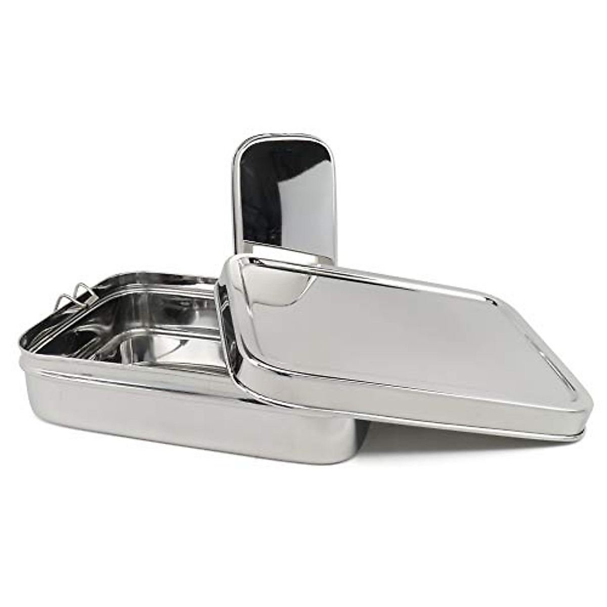 Lifestyle Block Stainless Steel Lunchbox - 7 Inch Rectangle with Nesting Mini Container - BPA Free