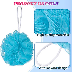 Set of 20 Bath Shower Loofah Sponge Pouf 20g Bath Sponge Mesh Exfoliating Body Scrubber Shower Puff Ball for Women Men Kids Travel Body Wash Exfoliator, 4 Inch, Pink, Beige, Blue, Dark Green, Orange