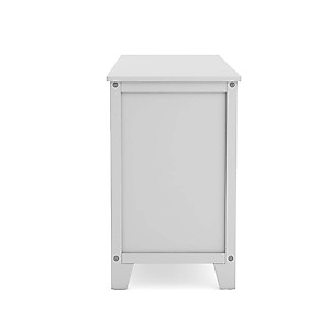 Martha Stewart Kids' Low Bookcase (Gray) - 24 Inch Wooden Storage Organizer Cubby with Fabric Bins for Playroom and Bedroom