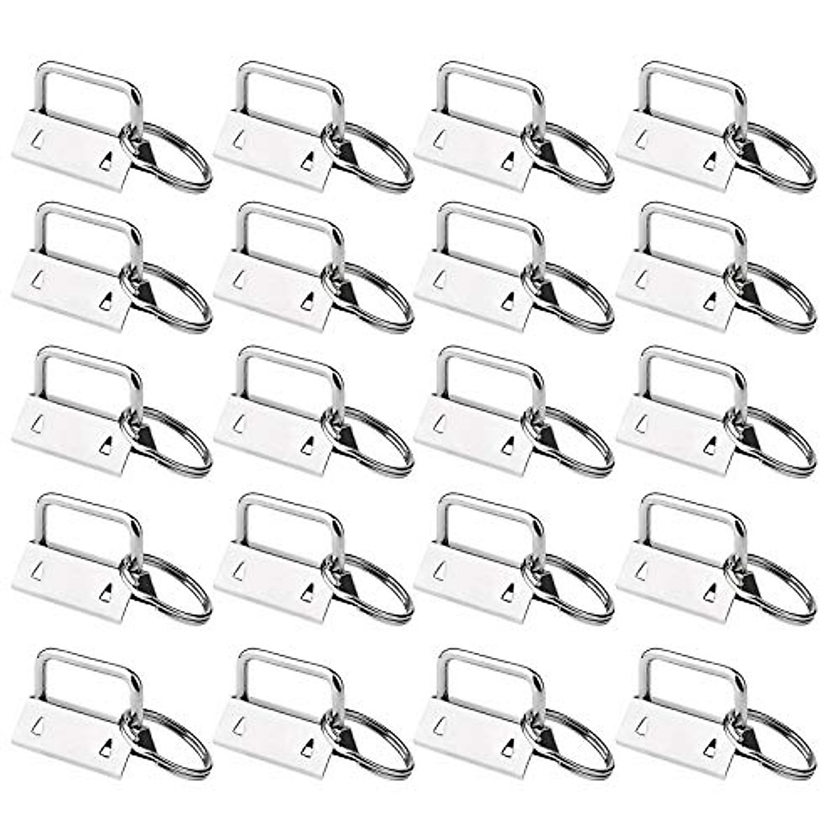 50 Sets Key Fob Hardware Key Fob Keychain Wristlet with Split Ring 1 Inch by HRLORKC