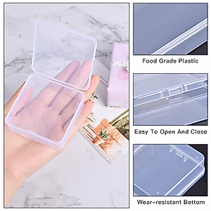 Akamino 30 Pack Small Clear Plastic Beads Storage Containers Box with Hinged Lid for Storage Beads,Crafts, Jewelry, Hardware and Other Small Items Accessories (2.9 x 2.9 x 1 inches)