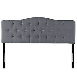 Cassandra Headboards for Full Size Bed, Upholstered Button Tufted Bed Headboard, 12 Adjustable Positions Full Headboard Only, Wall Mounted Headboard, Bed Backboard Linen Fabric Head Board, Light Gray