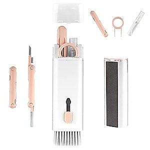 Enfudid 7-in-1 Electronics Cleaner Kit - Keyboard Cleaner kit, Portable Multifunctional Cleaning Tool for PC Monitor/Earbud/Cell Phone/Laptop/Computer/Bluetooth Earphones (with Cleaning Fluid)