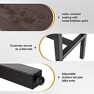 Anmutig Outdoor Bar Table 39.4 inch Height Bistro Table High Top Bar Metal Table with Waterproof Top for Hot Tub, Garden, Backyard, Indoor Brown