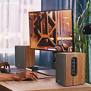 1 BY ONE Bluetooth Bookshelf Speakers, Powered Speakers with 2-Way Active Crossover, 60 Watts RMS, 100 Watts Peak Power, Active Bookshelf Speakers with Bluetooth/RCA x 2/Coaxial/Optical