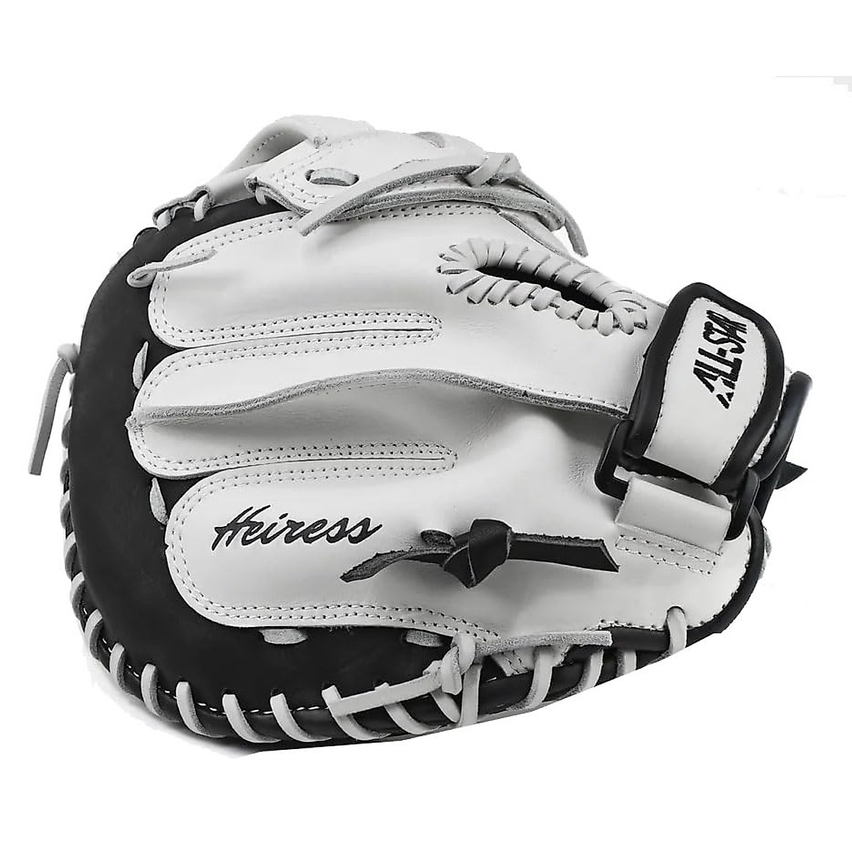 All Star Womens Heiress 34" Fastpitch Softball Catchers Mitt 1 Piece White/Black 34 Right Hand