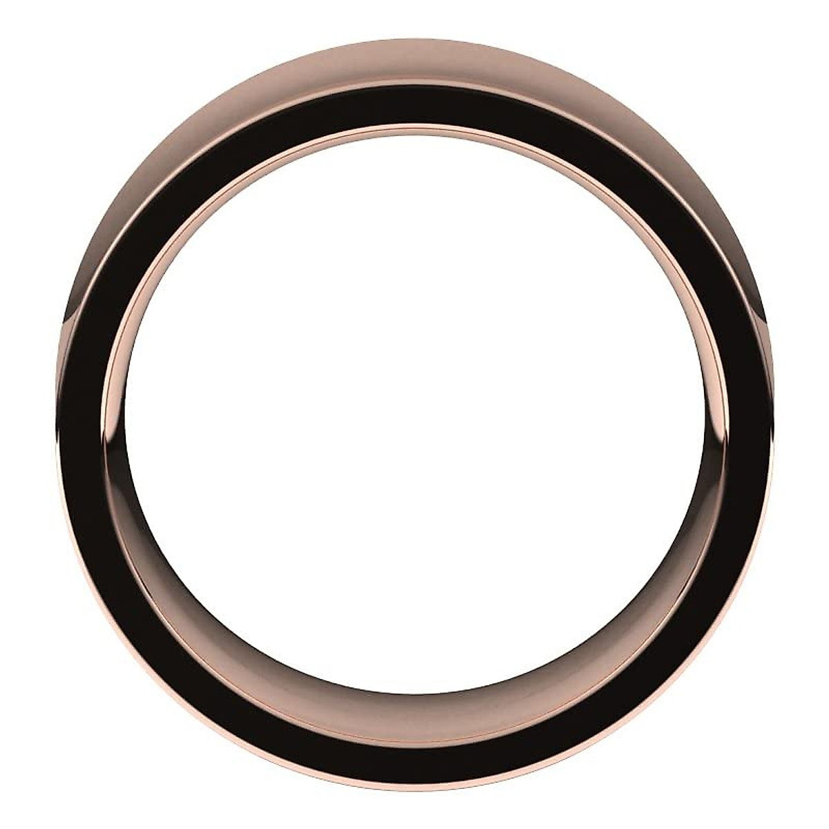 Bonyak Jewelry 10k Rose Gold 9mm Concave Comfort Fit Band Beautiful Design, Size 7.5