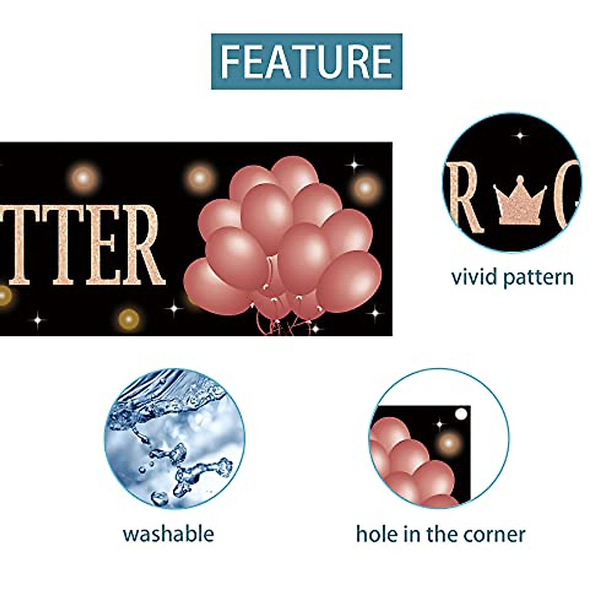 Joyiou Guns Or Glitter Decorations Banner Porch Sign, Large Baby Shower Party Sign Supplies, Gender Reveal Photo Booth Props Backdrop (9.8x1.6ft)