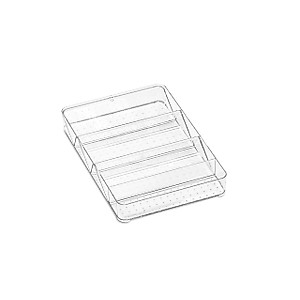Large Shallow Tray with Angled Dividers Clear - madesmart
