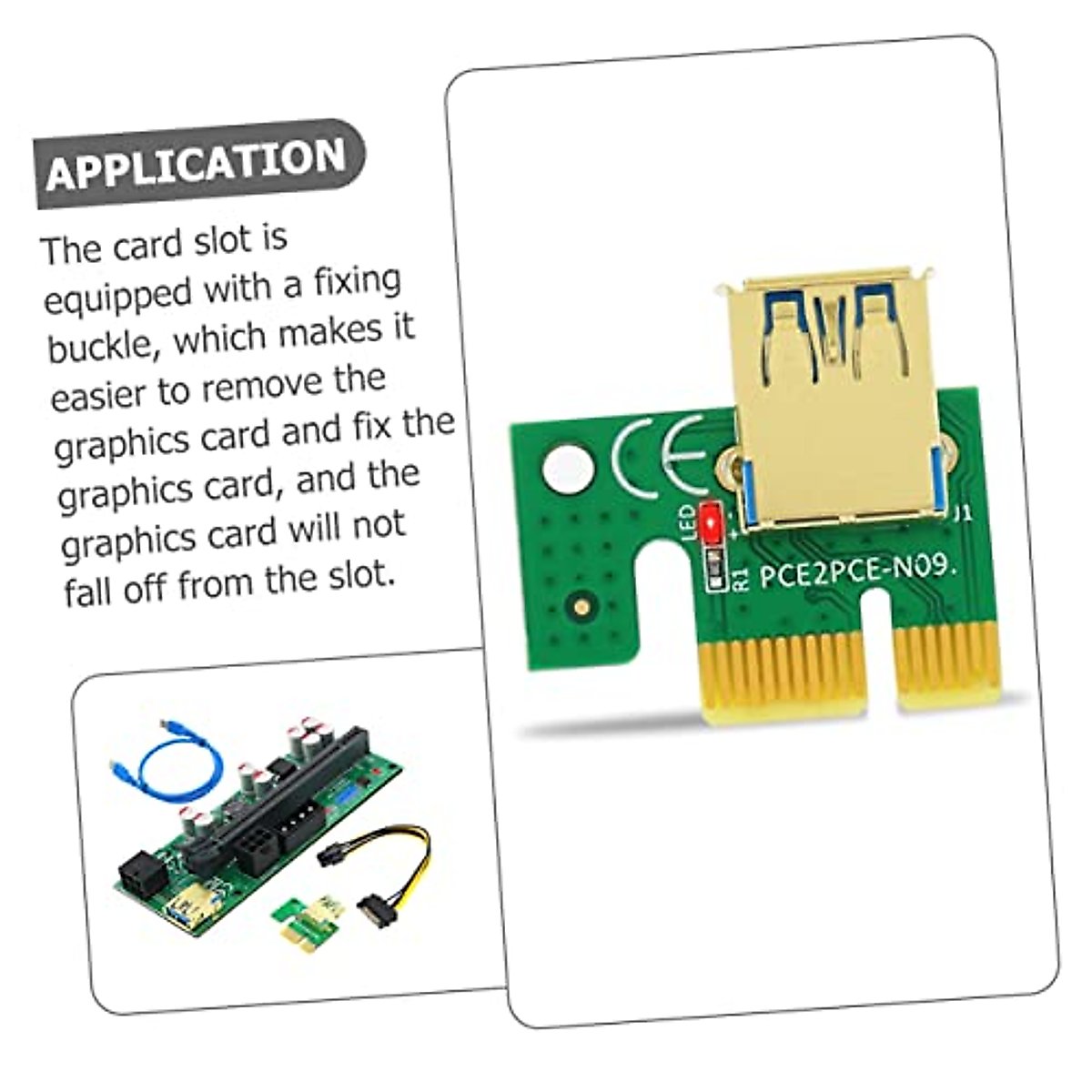 SOLUSTRE 6 Sets Riser Card Mining Graphics Pcie Riser Graphic Pcie Extension Cable Mining Gpu Extension Cable Pci- e Riser Cable Adapter Cable Extension Cord Gpu Riser PCB Hard Disk X16 Ssd