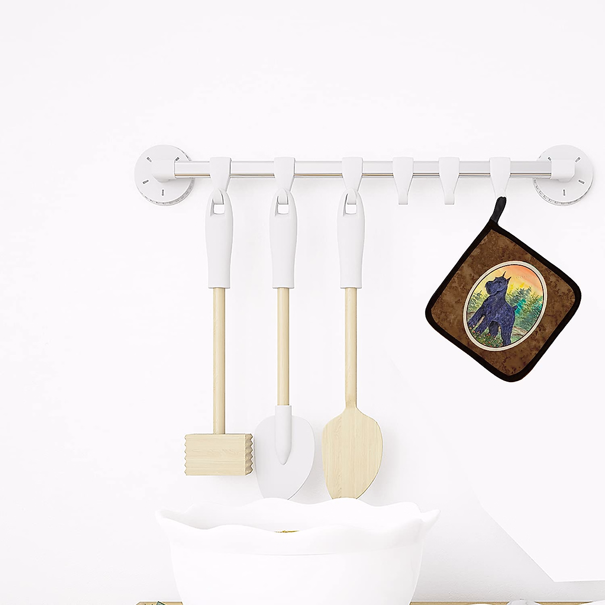 Caroline's Treasures SS1051PTHD Schnauzer Pair of Pot Holders Kitchen Heat Resistant Pot Holders Sets Oven Hot Pads for Cooking Baking BBQ, 7 1/2 x 7 1/2