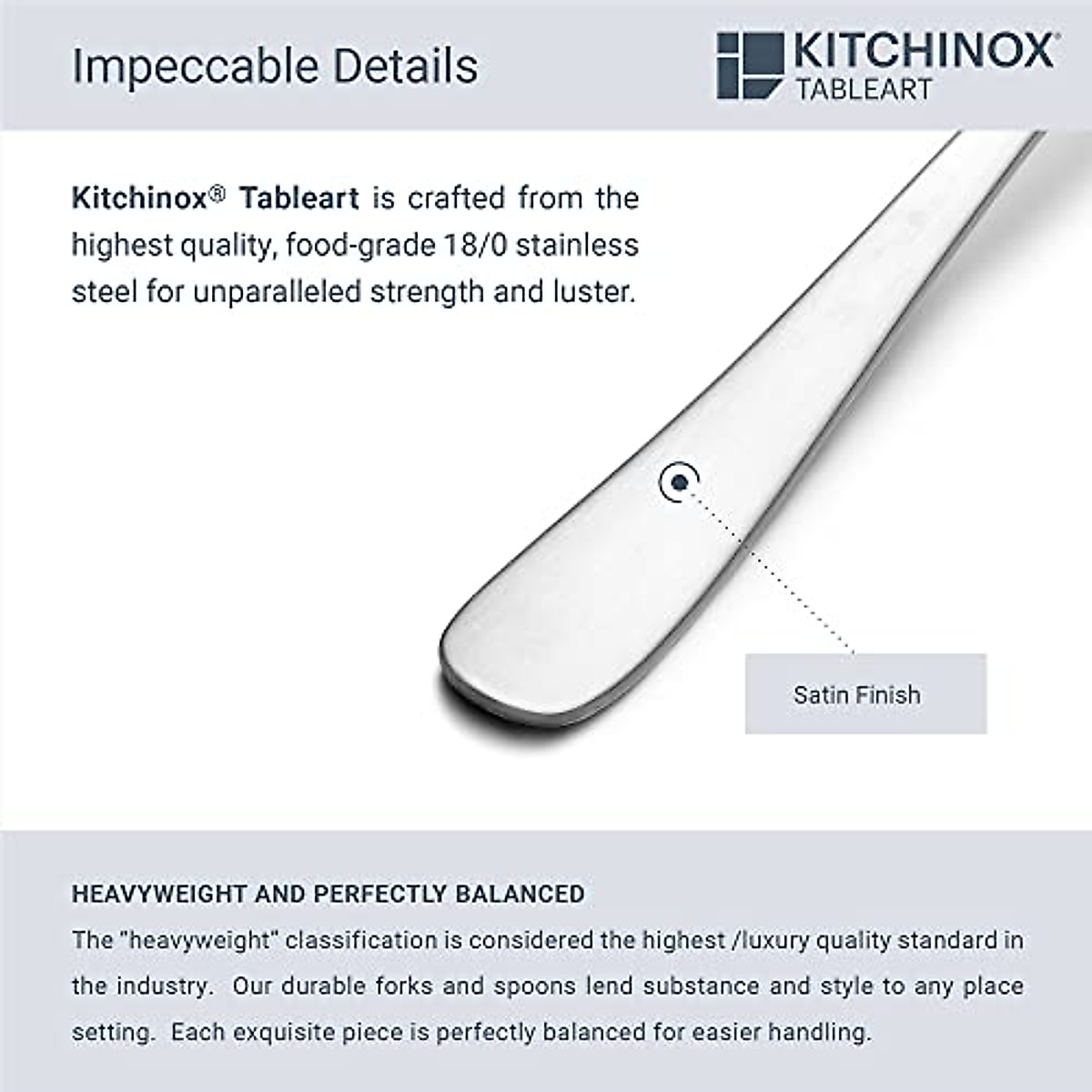 Kitchinox Alton Bay Satin 20-piece Stainless Steel Silverware Set, Flatware Service for 4