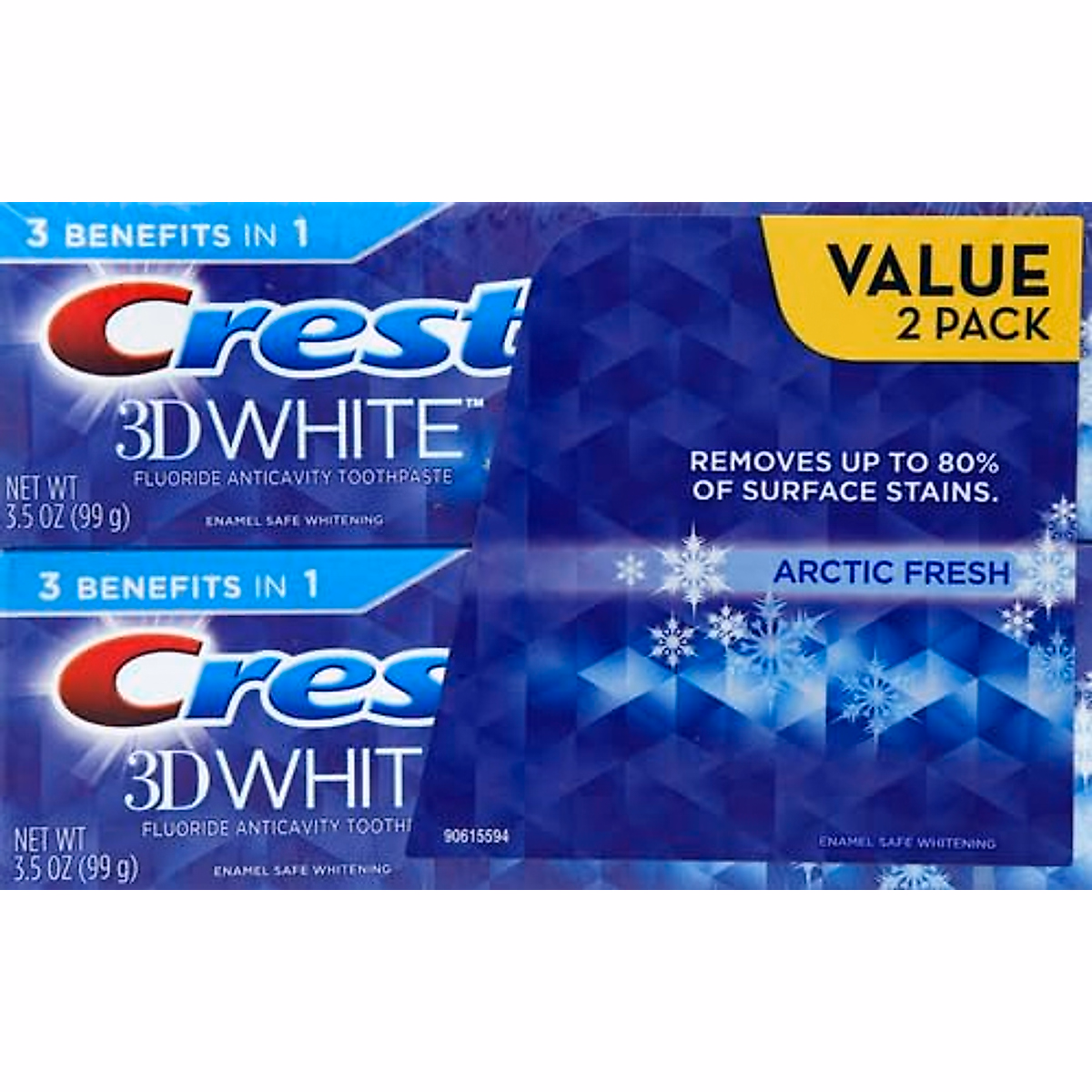 Crest 3D White Whitening Toothpaste, Radiant Mint, 3.5 Ounce (Pack of 2)