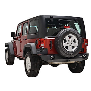 EAG Rear Bumper with 2"Hitch Receiver Fit for 07-18 Wrangler JK Offroad