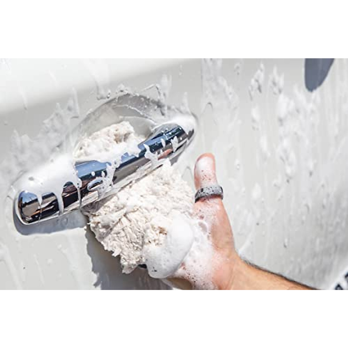 Maxshine Microfiber Wash Mitt Finger Wheel Car Wash Mitt and Dusting Mitt for Car Detailing, 2pcs/Pack Car Wash Glove for Small Areas, Car Detailing Accessories and Supplies