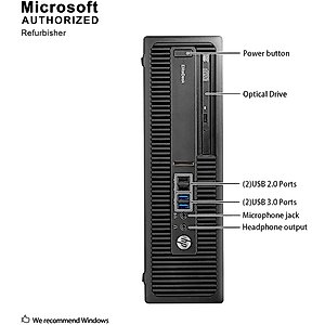 HP ProDesk 600 G2 SFF Desktop Computer Inter i5-6500 Up to 3.60GHz 32GB DDR4 RAM New 1TB SSD Built-in AX200 Wi-Fi 6 HDMI Dual Monitor Support Wireless Keyboard and Mouse Win10 Pro (Renewed)