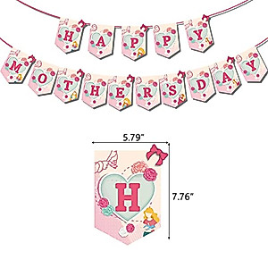 Meetall 41pcs Mother’s Day Decoration Set Happy Mother’s Day Banner Best Mum Ever Mum I Love You Balloons and Cake Toppers Creative Gift and Idea All in Party Supplies.