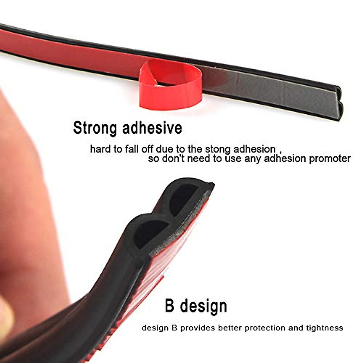 33Feet Long Universal Self Adhesive Auto Rubber Weather Draft Seal Strip 51/100 Inch Wide X 1/5 Inch Thick,Weatherstrip for Car Window and Door,Engine Cover (2 Rolls of 16.5 Ft Long)