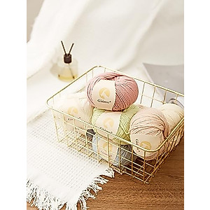 Gisimo 100% Merino Wool Yarn, 6-Ply Luxurious and Soft Yarn for Hand Knitting & Crocheting, 1.76 OZ/50g, 127 yds/116 Meters (Morandi Blue, 1 Ball)