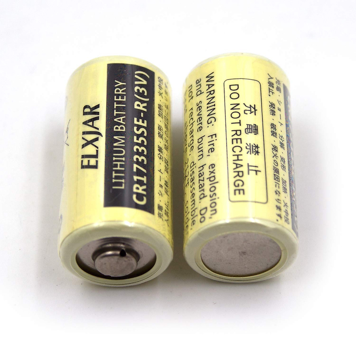 elxjar (2-Pack) 3V CR17335SE 2/3A Lithium Manganese Dioxide Battery, Replacement for Sanyo/FDK CR17335SE