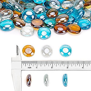 Stanbroil 10-Pound Blended Fire Glass Beads - 1/2 inch Fire Glass Drops Blended Caribbean Blue, Crystal Ice, Caramel Luster for Indoor and Outdoor Gas Fire Pits and Fireplaces