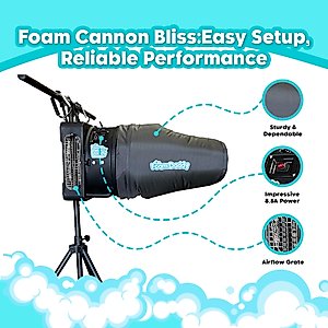 Foam Daddy Large Foam Cannon - Create a Foam Party Experience with This Big Foam Machine! Shoots 20-24ft of Foam Solution - Ideal Home Party Foam Machine and Foam Maker for Kids