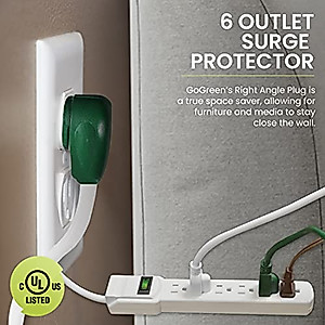 Go Green Power Inc. Go Green Power GoGreen Power GG-16103M-12 - 6 Outlet Surge Protector With 12ft Cord, White