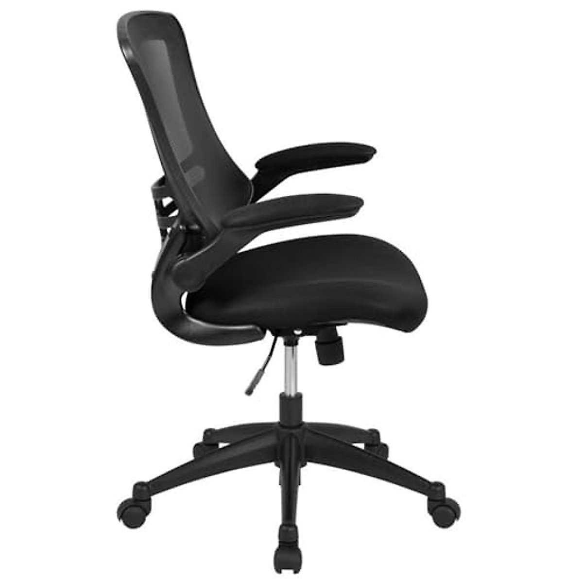 Pemberly Row Contemporary Mid-Back Mesh Office Chair in Black