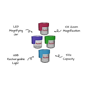 Kashmir Kitchen Storage Jar with LED Air Tight Jar for Storage 10x Magnifying Jar for Storage Rechargable with USB
