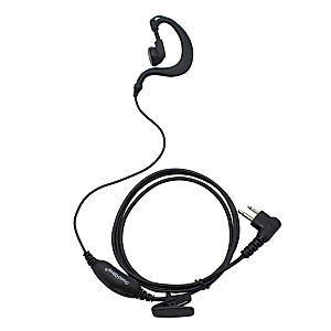 GoodQbuy 2 Pin G Shape Clip-Ear Headset Earpiece is Compatible with Motorola Two Way Radio Devices CP200 CP200D CP185 DTR650 PR400 EP450 CLS1110 CLS1410 CLS1450 CLS DLR DTR RDX RDU RDV RMU (10 Pack)